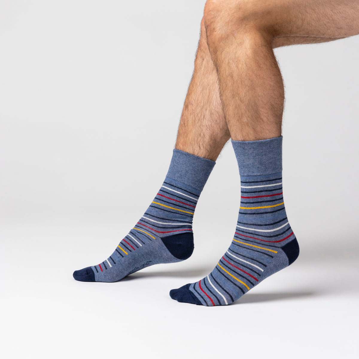 3 Pairs Men's Cotton Socks - Stripe Connection – Gentle Grip