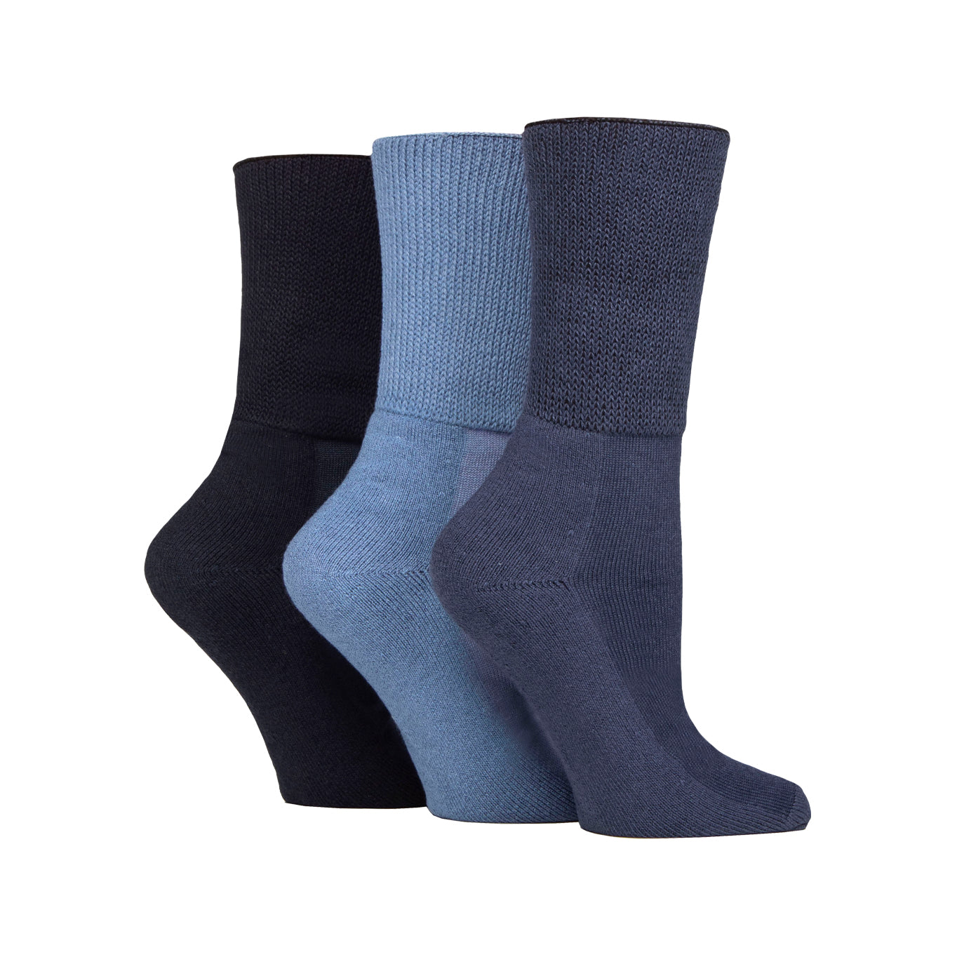 3 Pairs Cushion Foot Bamboo Diabetic Socks - Denim Mix – Gentle Grip