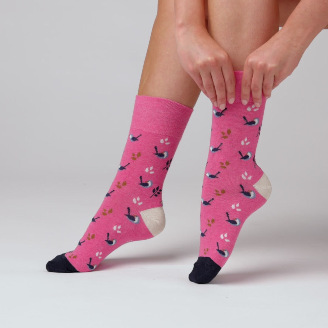 3 Pairs Ladies Fun Feet Cotton Socks - Nature – Gentle Grip
