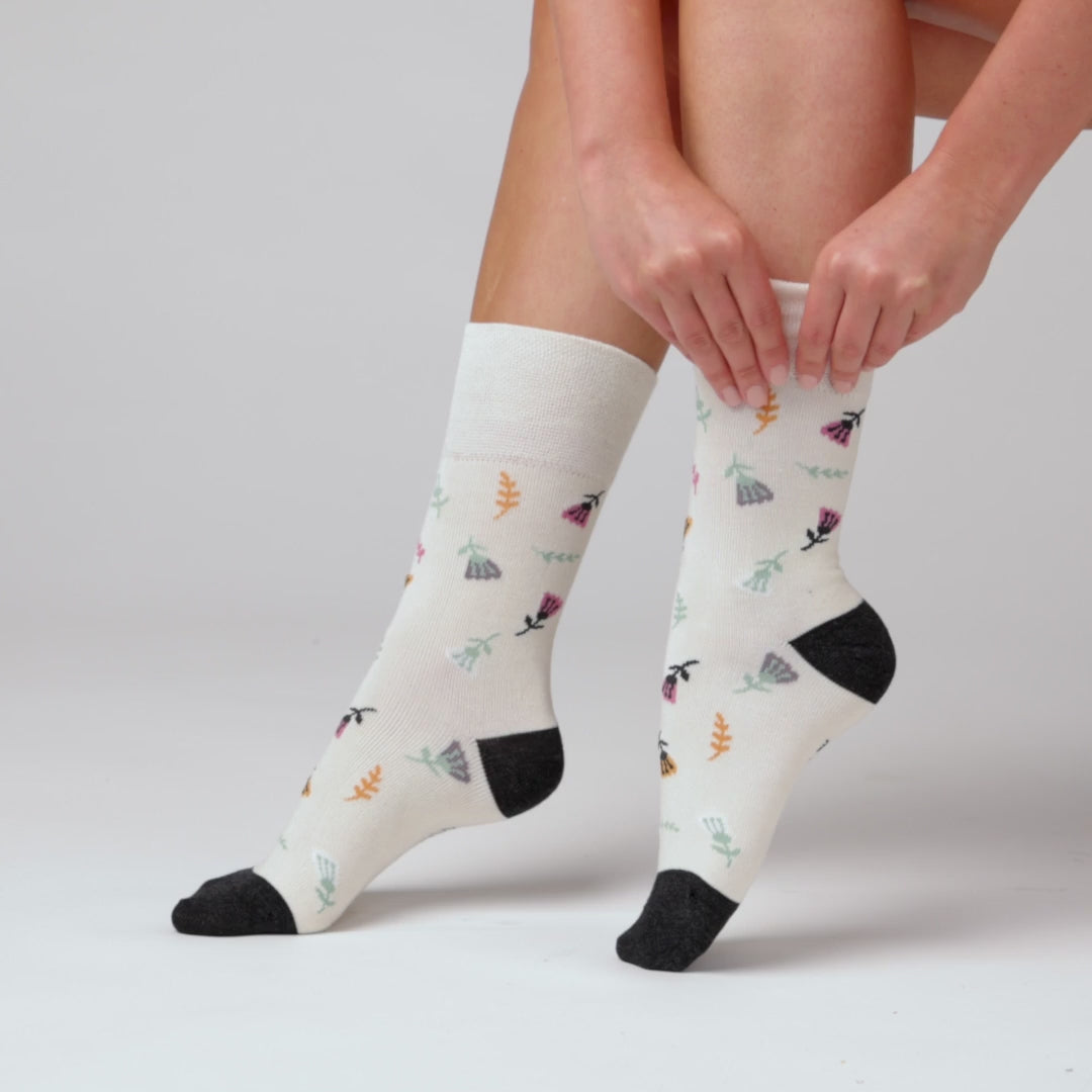 3 Pairs Ladies Bamboo Socks - Botanical Bloom – Gentle Grip