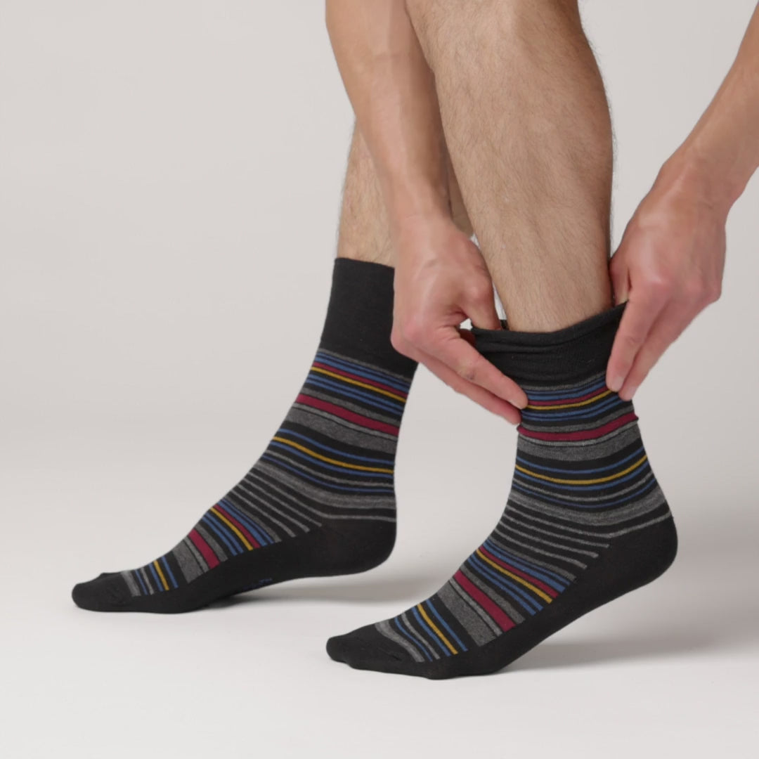 3 Pairs Men's Cotton Socks - Contemporary Ensemble – Gentle Grip